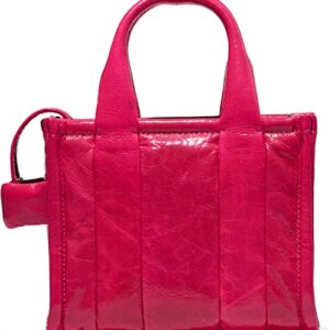 Marc Jacobs The Crinkle Leather Micro Tote Magenta One Size