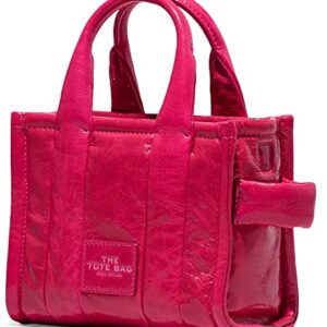 Marc Jacobs The Crinkle Leather Micro Tote Magenta One Size