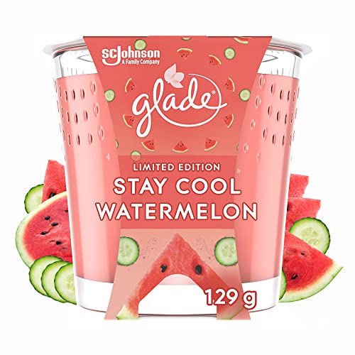 Glade Candle, Small Scented Candle, Stay Cool Watermelon, 6 Pack (6 x 129 g)