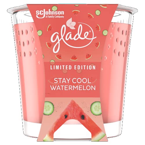 Glade Candle, Small Scented Candle, Stay Cool Watermelon, 6 Pack (6 x 129 g)