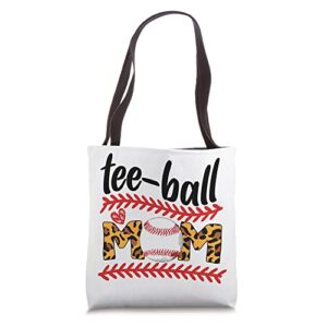 teeball mom leopard funny tee ball mother’s day 2021 tball tote bag