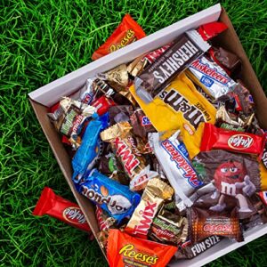 HERSHEY'S Assorted Bulk Chocolate Mix 3 Pounds - KitKat, Almond Joy, Milki Way, Tootsie, 3 Musketeers & More. Candy Variety Pack Fun Size, Individually Wrapped Assorted Milk Chocolate Bars. Candy Gift Box for Easter, Birthday Party, College Students