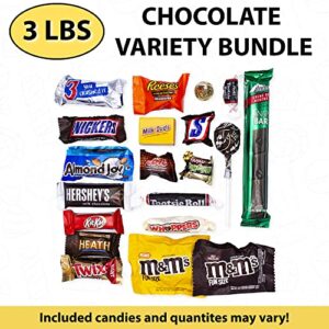 HERSHEY'S Assorted Bulk Chocolate Mix 3 Pounds - KitKat, Almond Joy, Milki Way, Tootsie, 3 Musketeers & More. Candy Variety Pack Fun Size, Individually Wrapped Assorted Milk Chocolate Bars. Candy Gift Box for Easter, Birthday Party, College Students