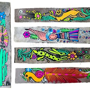 Amate Bookmarks by Jacq & Jürgen 5 Pack Hand Painted Mexican Unique Art