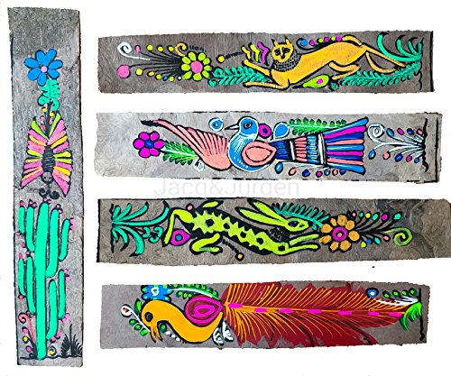 Amate Bookmarks by Jacq & Jürgen 5 Pack Hand Painted Mexican Unique Art