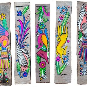 Amate Bookmarks by Jacq & Jürgen 5 Pack Hand Painted Mexican Unique Art