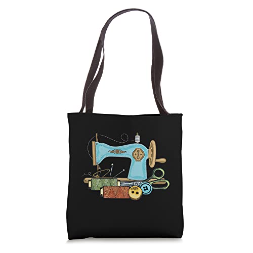 Retro Woman Sewing Machine I Seamstress Tote Bag