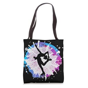 cool ice skating skate figure skating woman coach coaching tote bag