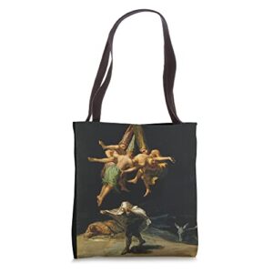 witches sabbath flight goya tote bag