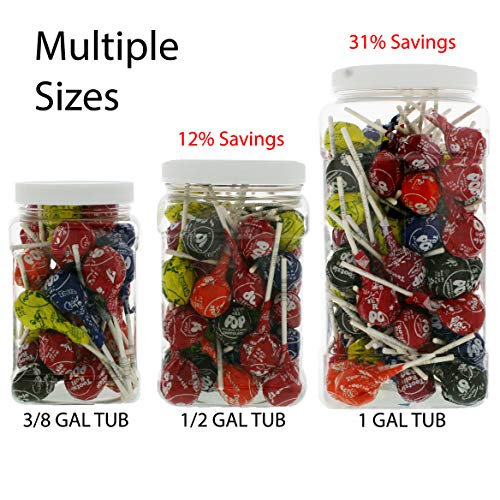 Tootsie Pops 3.75 Pound Original Tootsie Pop Suckers - Custom Assorted Flavors Bulk Original Tootsie Pop Sucker Candy in 1 Gallon Gift Ready Reusable Square Jar