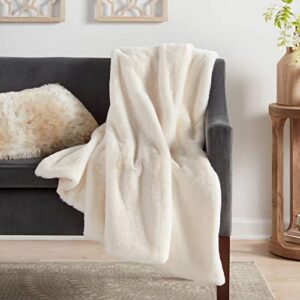 threshold collection cream 60 x 50 faux rabbit fur throw blanket – threshold