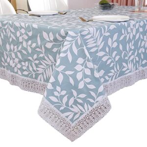 vinyl flannel backing tablecloth waterproof oil-proof pvc table cloth stain-resistant wipeable table cover (60x102 inch, gd1675)