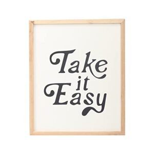 take it easy, inspirational hanging wood wall decor | relax boho wall decor cute art sign