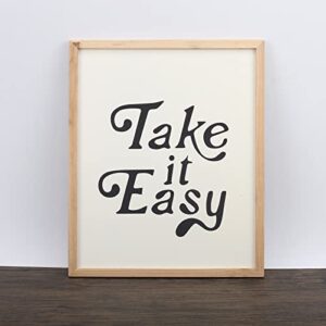 Take it Easy, Inspirational Hanging Wood Wall Decor | Relax boho Wall Decor Cute Art Sign