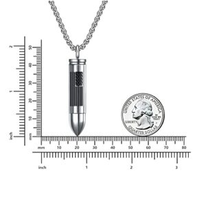 Rnivida American Flag Urn Necklaces for Ashes, Stainless Steel Urn Pendant for Human Pet  Ashes, Memorial Cremation Jewelry for Men