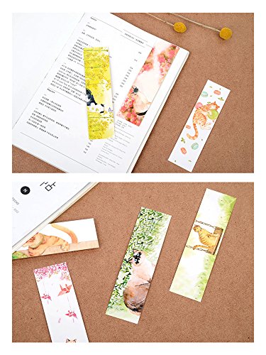 Cat Theme Japanese Style Colorful Bookmarks, 30 PCS (Daily Cat)