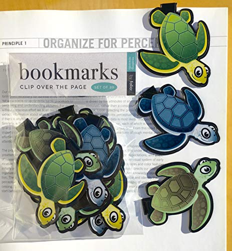 SEA Turtle Bookmarks - (Set of 20 Book Markers) Bulk Animal Bookmarks for Students, Kids, Teens, Girls & Boys. Ideal for Reading incentives, Birthday Favors, Reading Awards and Classroom Prizes!