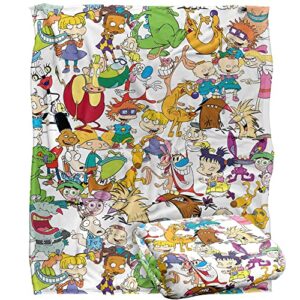 nickelodeon blanket, 50″x60″ mash up silky touch super soft throw blanket