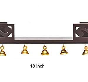 DecorDen Wooden Wall Mount Temple for Home,Wooden Home Temple/Wall Shelf/Pooja Mandir/Pooja Stand/Wooden Mandir/Devghar/Devara/Pooja Shelf/Small Temple for Office (Brown 2)