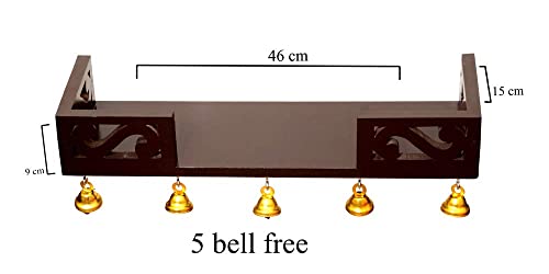 DecorDen Wooden Wall Mount Temple for Home,Wooden Home Temple/Wall Shelf/Pooja Mandir/Pooja Stand/Wooden Mandir/Devghar/Devara/Pooja Shelf/Small Temple for Office (Brown 2)