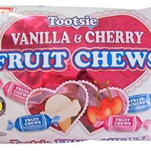 Valentine's Day Vanilla and Cherry Tootsie Roll Fruit Chews, 11.5 Oz