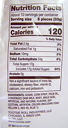 Valentine's Day Vanilla and Cherry Tootsie Roll Fruit Chews, 11.5 Oz