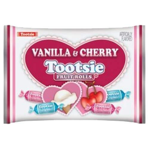 Valentine's Day Vanilla and Cherry Tootsie Roll Fruit Chews, 11.5 Oz