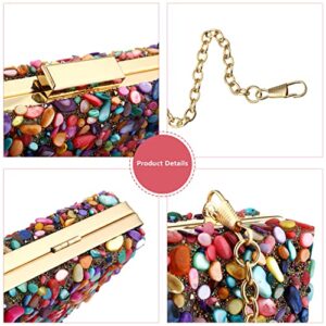 RKROUCO MultiColor Stone Evening Clutch Bag for Women - Elegant and Charming Handbag