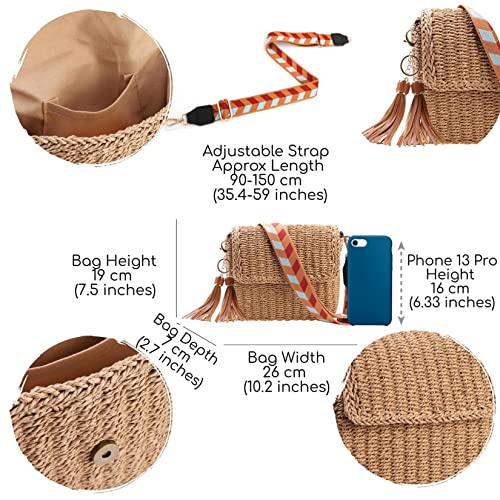 YXILEE Straw Bag Straw Purses for Women Summer Clutch Crossbody Shoulder Bags for Women Small Beach Cell Phone Wallet Purse Handmade Envelope