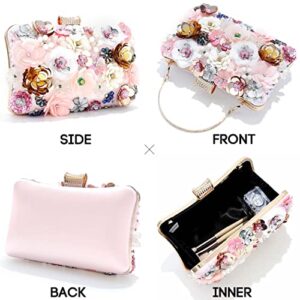 Yokawe Clutch Purses for Women Wedding Flower Evening Bag Floral Party Prom Bride Handbags