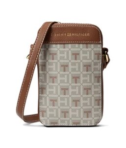 tommy hilfiger andrea ii phone crossbody stone/cognac one size