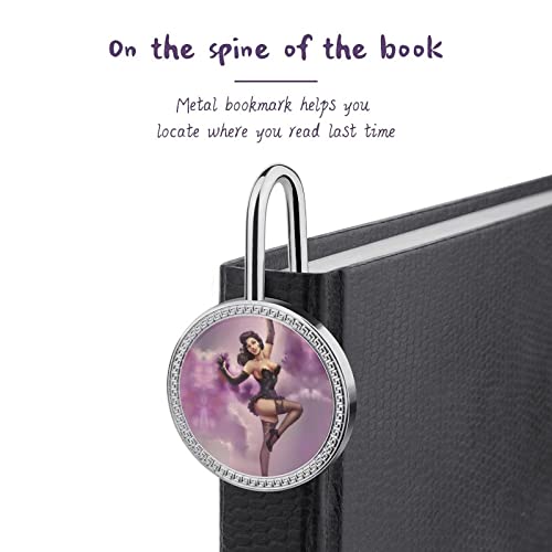 Pin Up Girl Metal Bookmark for Women Men Cute Bookmarker Page Markers for Birthday 1.2"