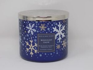 new for 2021 midnight snow scented 3 wick candle (juniper berries, cedarwood, lavender) made with essential oils