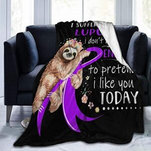 mapsorting lupus awareness blankets super soft comfy lightweight bedding for couch dorm travel