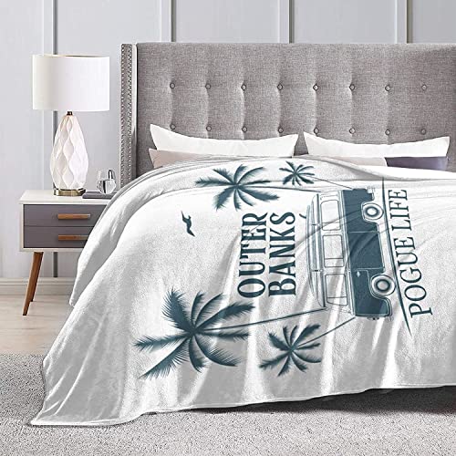 Mapsorting Blankets Pogue Life Outer Banks North Carolina Super Soft Comfy Lightweight Bedding for Couch Dorm Travel