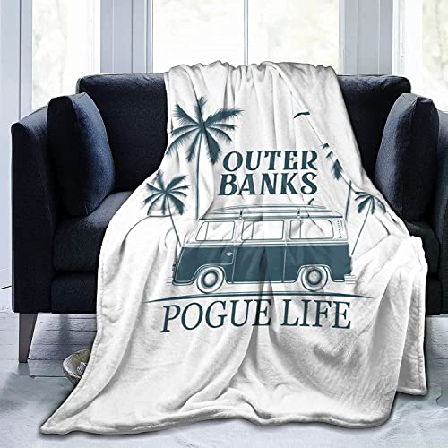 Mapsorting Blankets Pogue Life Outer Banks North Carolina Super Soft Comfy Lightweight Bedding for Couch Dorm Travel