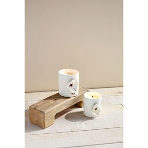 Mud Pie Oyster Ceramic Candle, White, Large, 4" x 3.5"