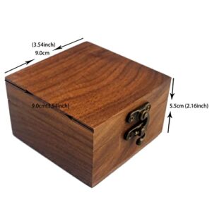 LONMAIX Walnut Wood Box for Crafts, Jewelry Box and Watch Box Wooden Keepsake Box Gift (Walnut)