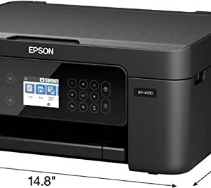 Epson Expression Home XP-4100 All-in-One Wireless Color Inkjet Printer, Black - Print Copy Scan - 10.0 ipm, 5760 x 1440 dpi, 2.4" Color LCD, Auto 2-Sided Printing, Voice-Activated, USB, Wi-Fi Direct