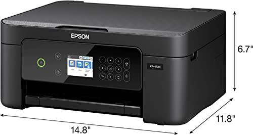 Epson Expression Home XP-4100 All-in-One Wireless Color Inkjet Printer, Black - Print Copy Scan - 10.0 ipm, 5760 x 1440 dpi, 2.4" Color LCD, Auto 2-Sided Printing, Voice-Activated, USB, Wi-Fi Direct