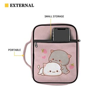 YEXIATODO Pink Cute Kitten Bible Cover for Women Bible Holder Crossbody Shoulder Backpack Carrying Organizer Bag Zipper Pockets for Standard Size Bible Gift for Women Girl Kid Adult Students Men