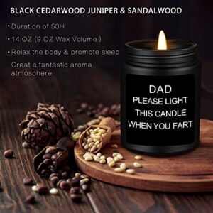 Dad Gifts from Daughter Son,Dad Birthday Gift,Fathers Day Birthday Gifts for Dad Step Dad Father in Law Him Bonus Dad Daddy,Sandalwood Scented Candle Gifts for Men