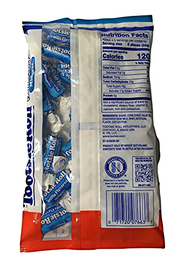 Tootsie Roll Midgees (1) 5.13 oz Bag Tootsie Roll Vanilla Flavored Midgees - Peanut Free and Gluten Free (Approximately 22 Pieces Per Bag)