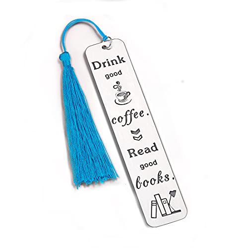 Christmas Gifts for Men Stocking Stuffers for Women Kids Son Daughter Coffee & Books Bookmark with Tassels for Birthday Valentines Day Gifts for Her Him Teen Boy Girl Boss Coworker Best Friend