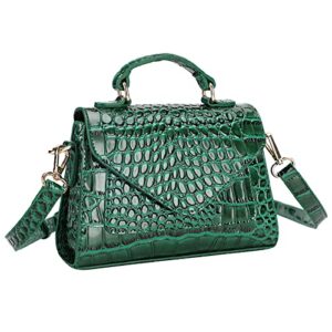 FAMYPAL Small Crossbody Shoulder Bags for Women, Trendy Mini Purse for Phone, Womens Top Handle Handbags, Vegan Leather, Green