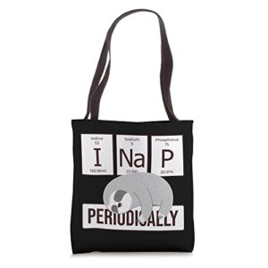 i nap periodically funny sloth wild animal sleeping science tote bag