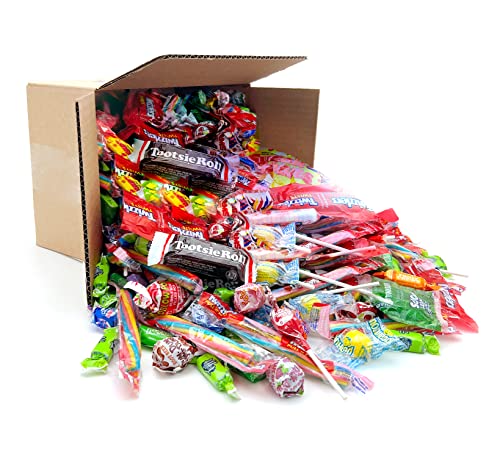 Candy Assortment Box 5 Pounds Tootsie Rolls, JOLLY RANCHER, DOTS, TWIZZLERS, Smarties, Blow Pops Lollipops, Lemonheads, Variety Pack