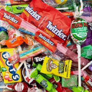 Candy Assortment Box 5 Pounds Tootsie Rolls, JOLLY RANCHER, DOTS, TWIZZLERS, Smarties, Blow Pops Lollipops, Lemonheads, Variety Pack