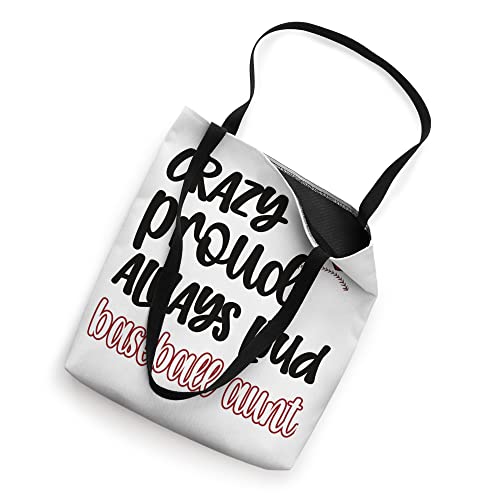 Crazy Proud Baseball Aunt Baseball Fan Baseball Auntie Tote Bag