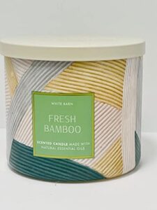 bath & body works, white barn 3-wick candle w/essential oils – 14.5 oz – 2022 spring scents! (fresh bamboo)